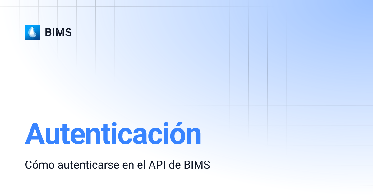 Autenticación | API de BIMS | BIMS
